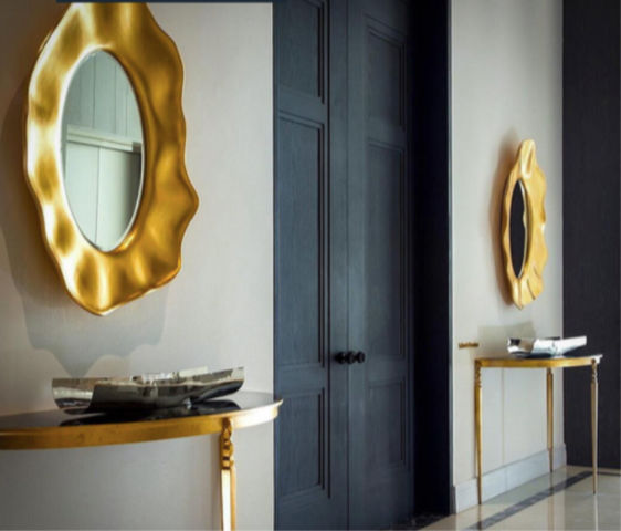 Contemporary console table - Leclair - Christopher Guy - metal / curved ...