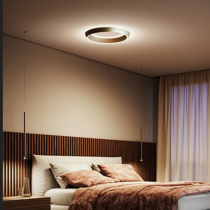 Contemporary ceiling light - TIDAL - LODES - ring-shaped / oval / metal