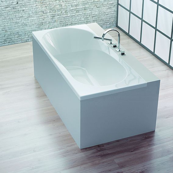 Acrylic bathtub - SPECTRA: 3650 - HOESCH - white