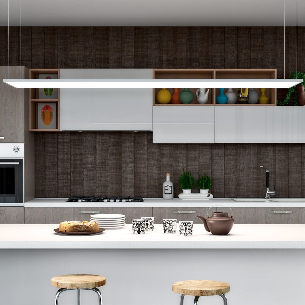 Hanging light fixture - SOLARIS - L&S - surface-mounted / LED / rectangular