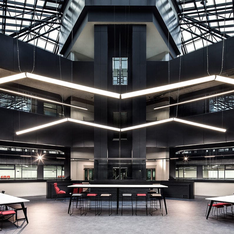 Hanging light fixture - TUBO 100 - XAL - LED / linear / tubular