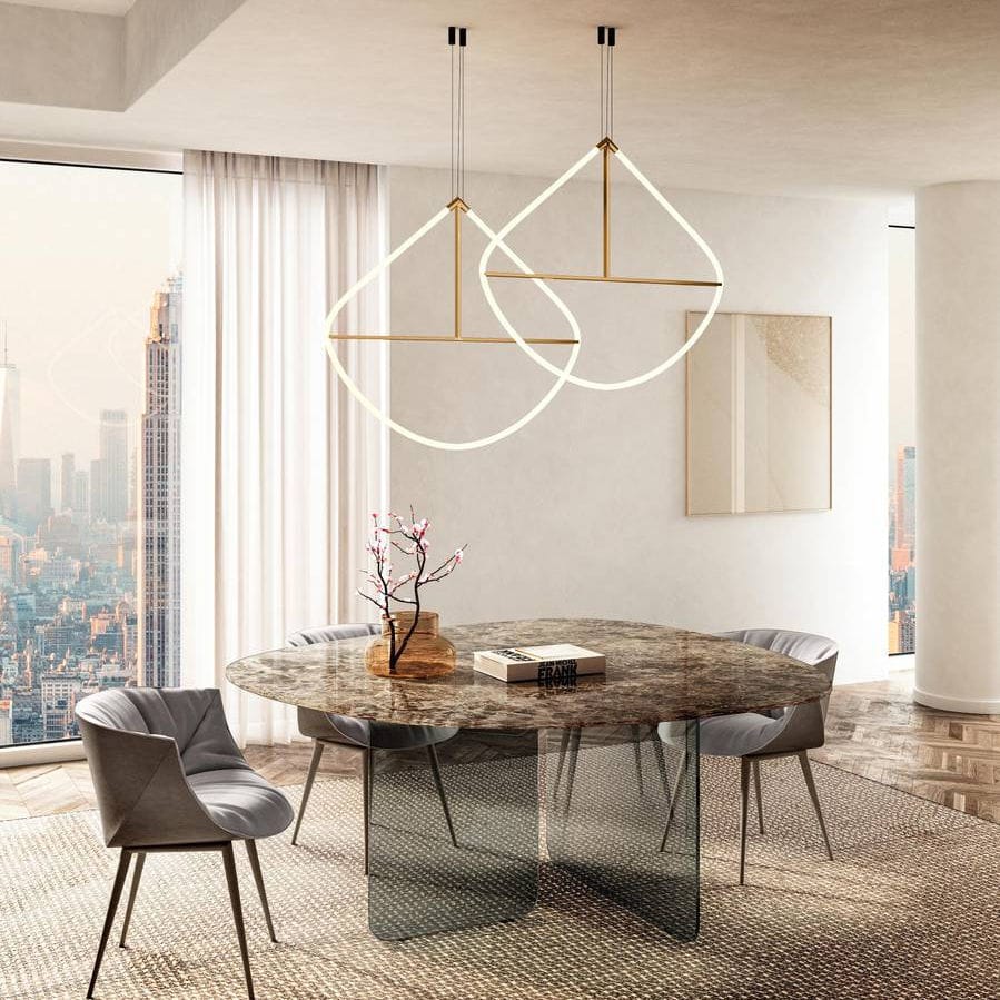 Pendant lamp - Chic - LAGO - brass / contemporary / corded