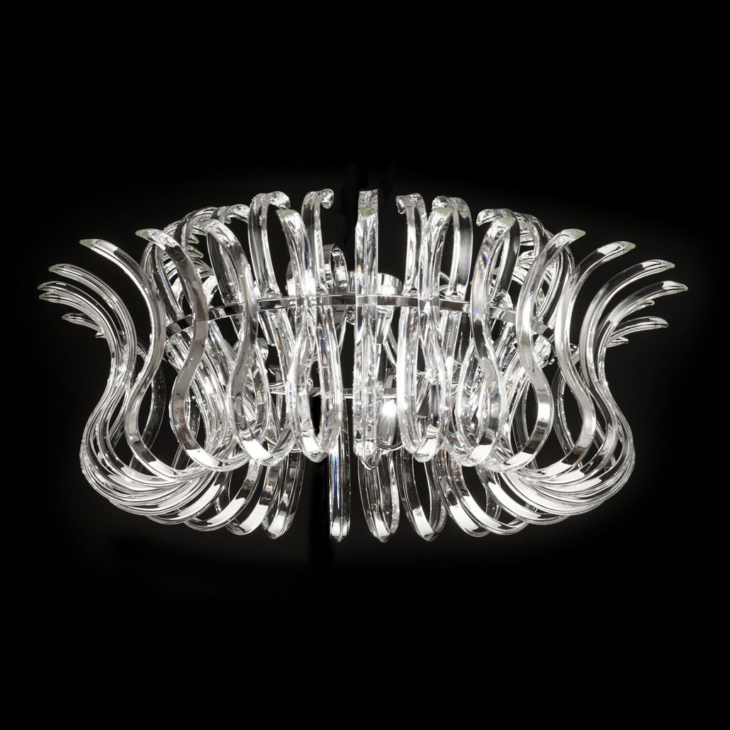 Contemporary ceiling light - WAVE - METAL LUX - glass / metal / LED