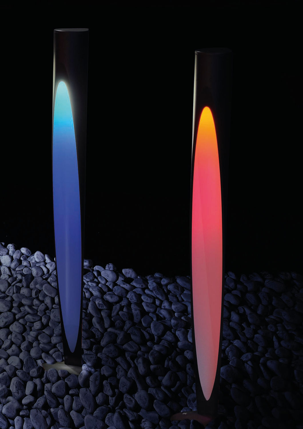 Contemporary light column - CUT - Aldabra - aluminum / LED / outdoor