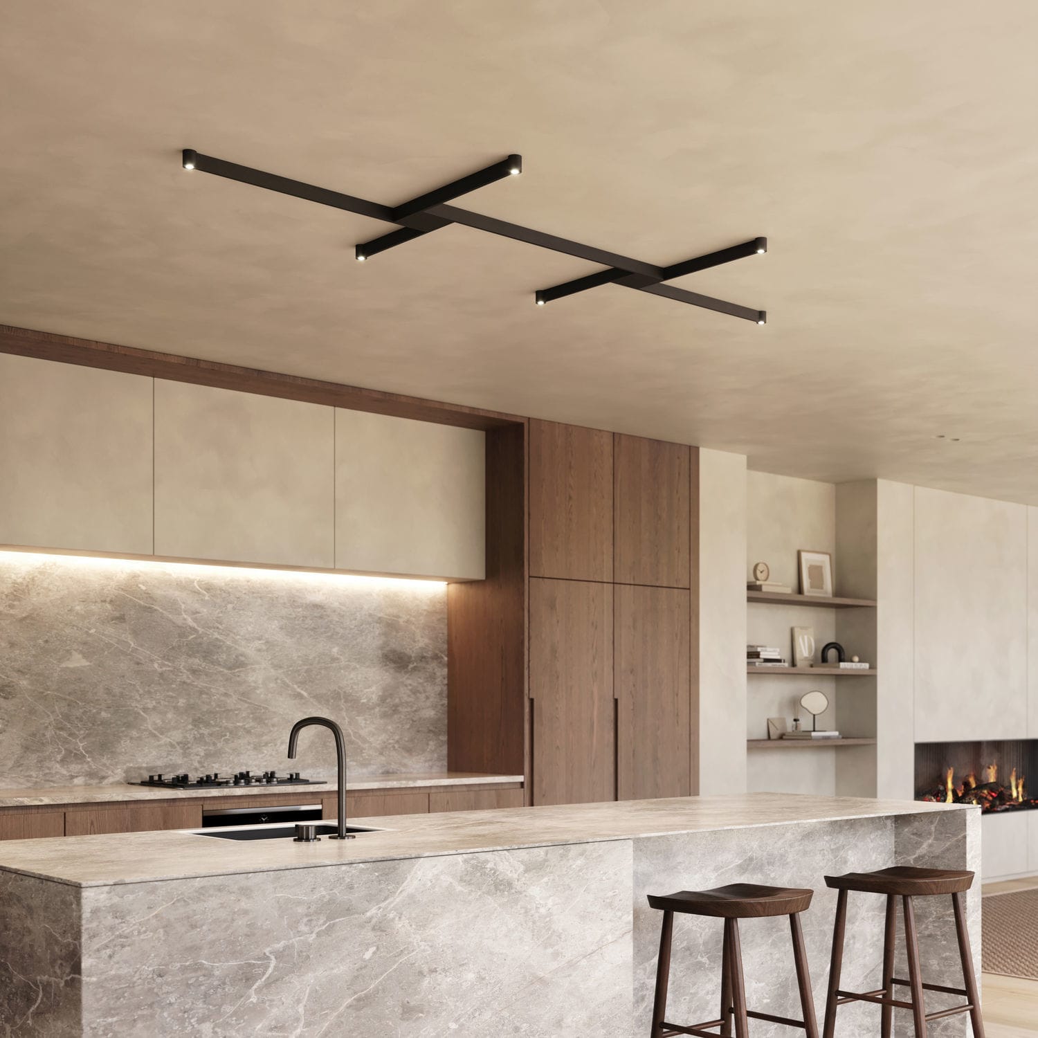 Original design ceiling light - GRID - tossB - rectangular / linear ...