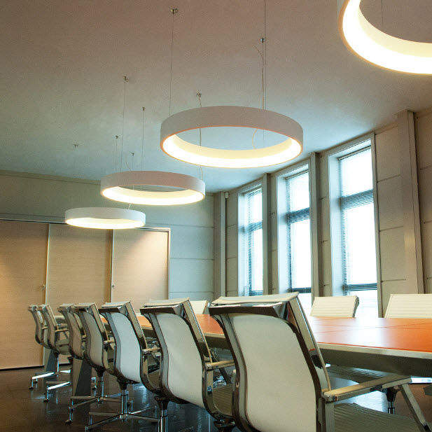 Hanging light fixture - HOOP 950 - tossB - LED / round / commercial