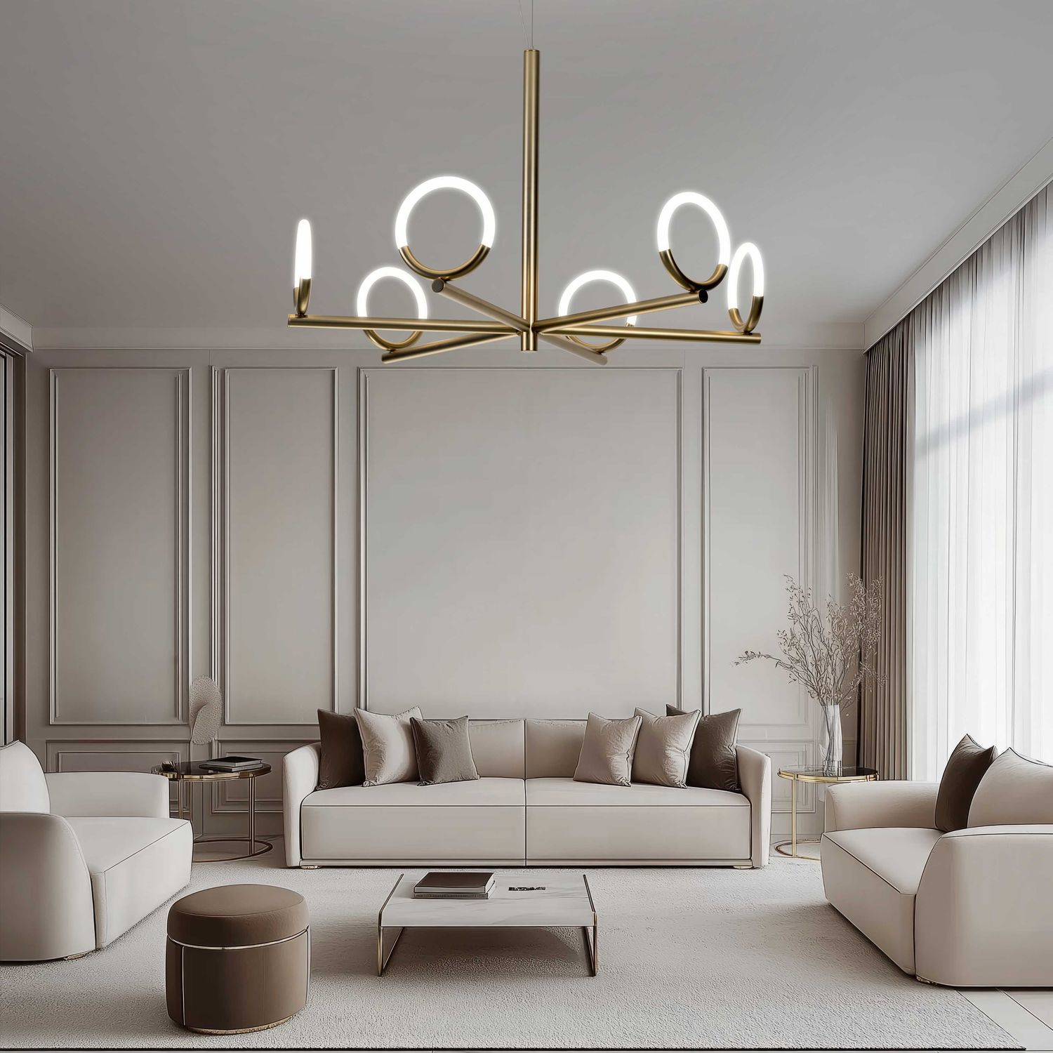 Contemporary chandelier - LOOP - iDL - metal / 6 light / 9 light