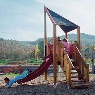 Upright slide - 151/012 - TLF srl - for playground / wooden / sheltered