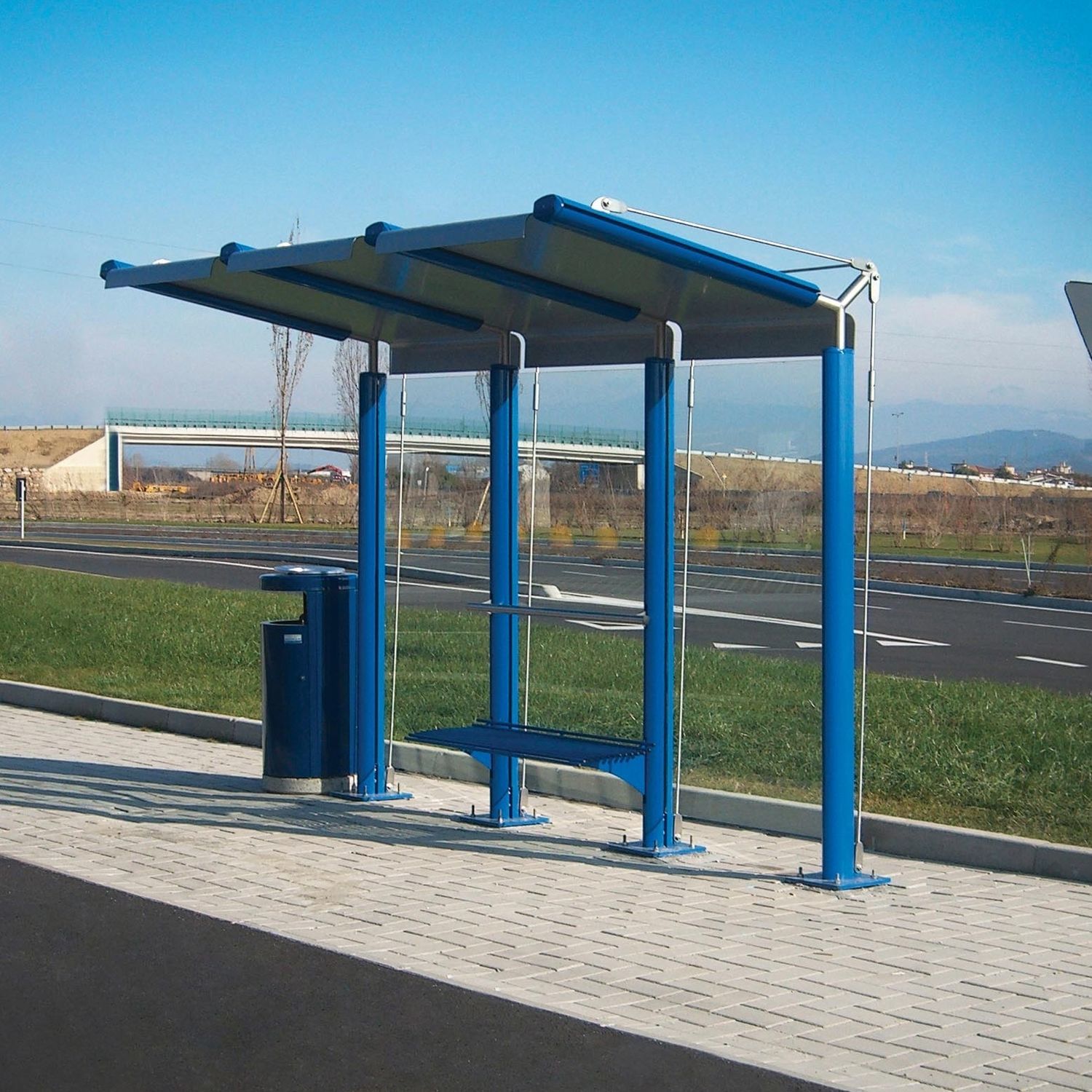Glass bus shelter - YCARO - CITY DESIGN - galvanised steel / aluminum ...