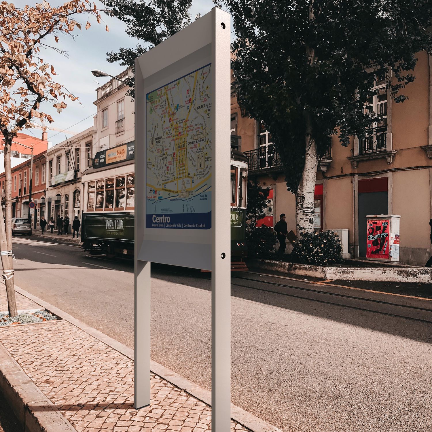 Display panel with long legs - ARCADE - CITY DESIGN - outdoor ...