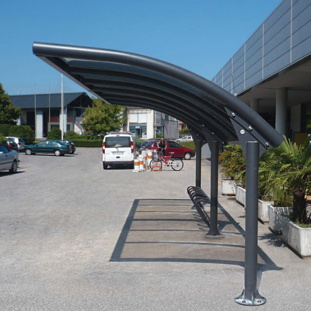 Modular cycle shelter - ARMONY BIKE - CITY DESIGN - steel / for public ...
