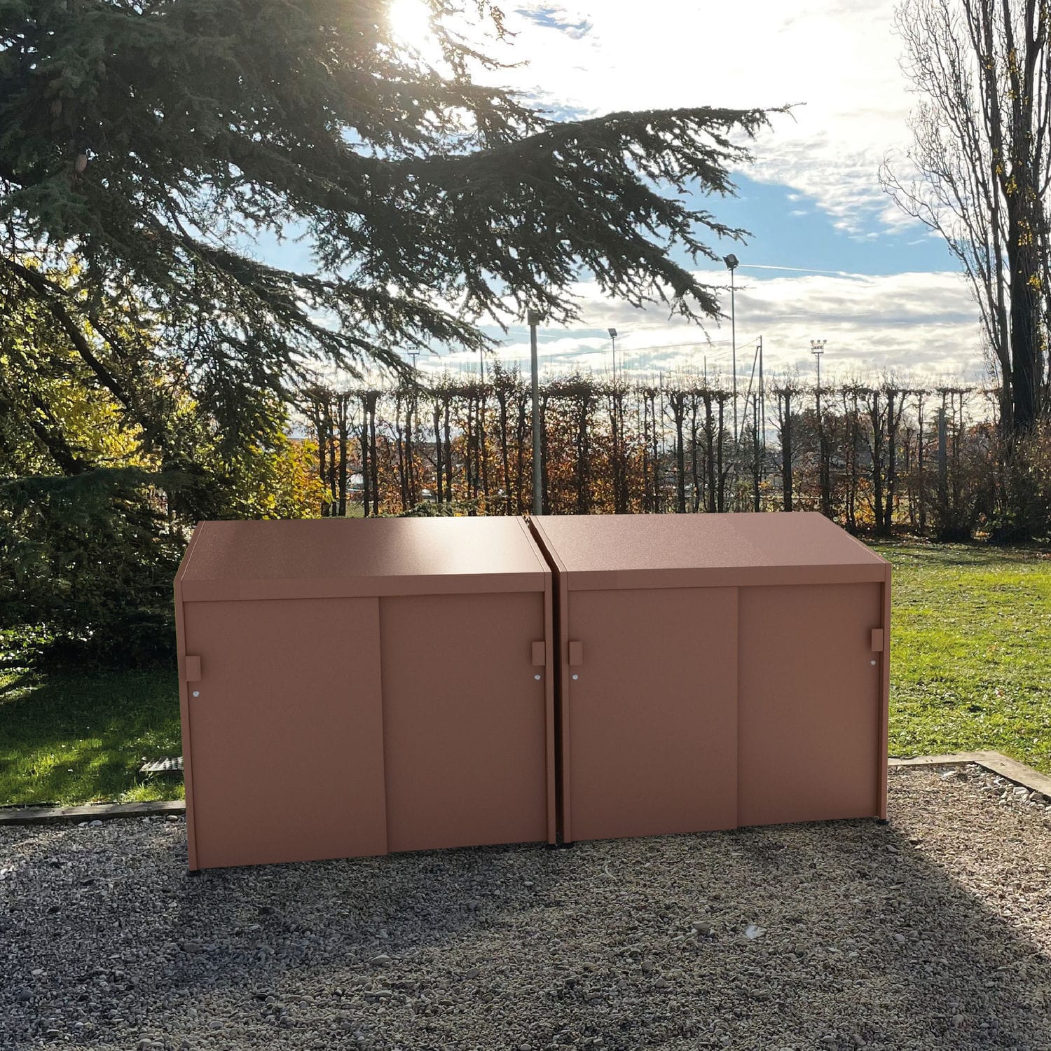 Home trash bin enclosure - CLEAN - CITY DESIGN - sheet steel