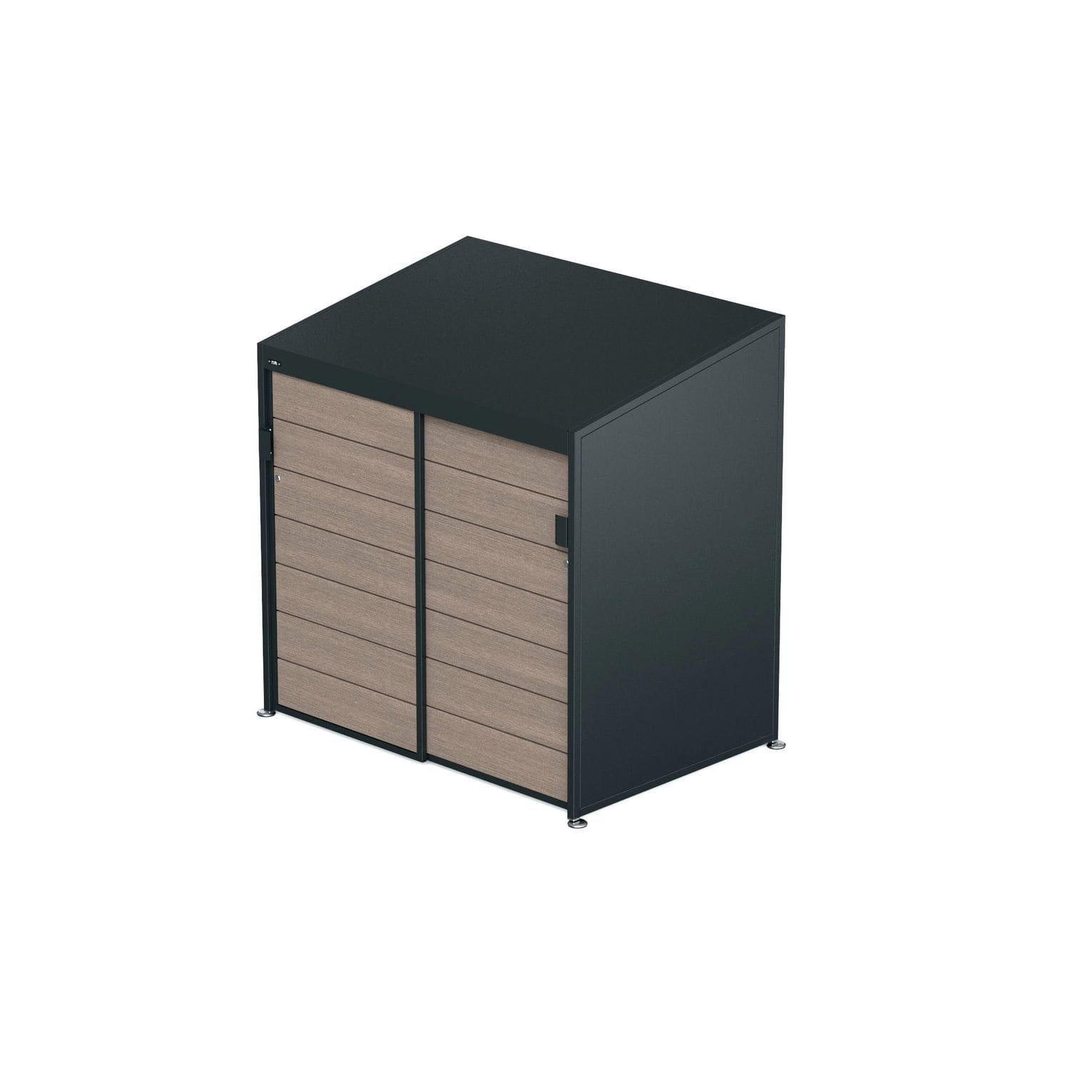 Home trash bin enclosure - CLEAN - WPC - CITY DESIGN - sheet steel / wood