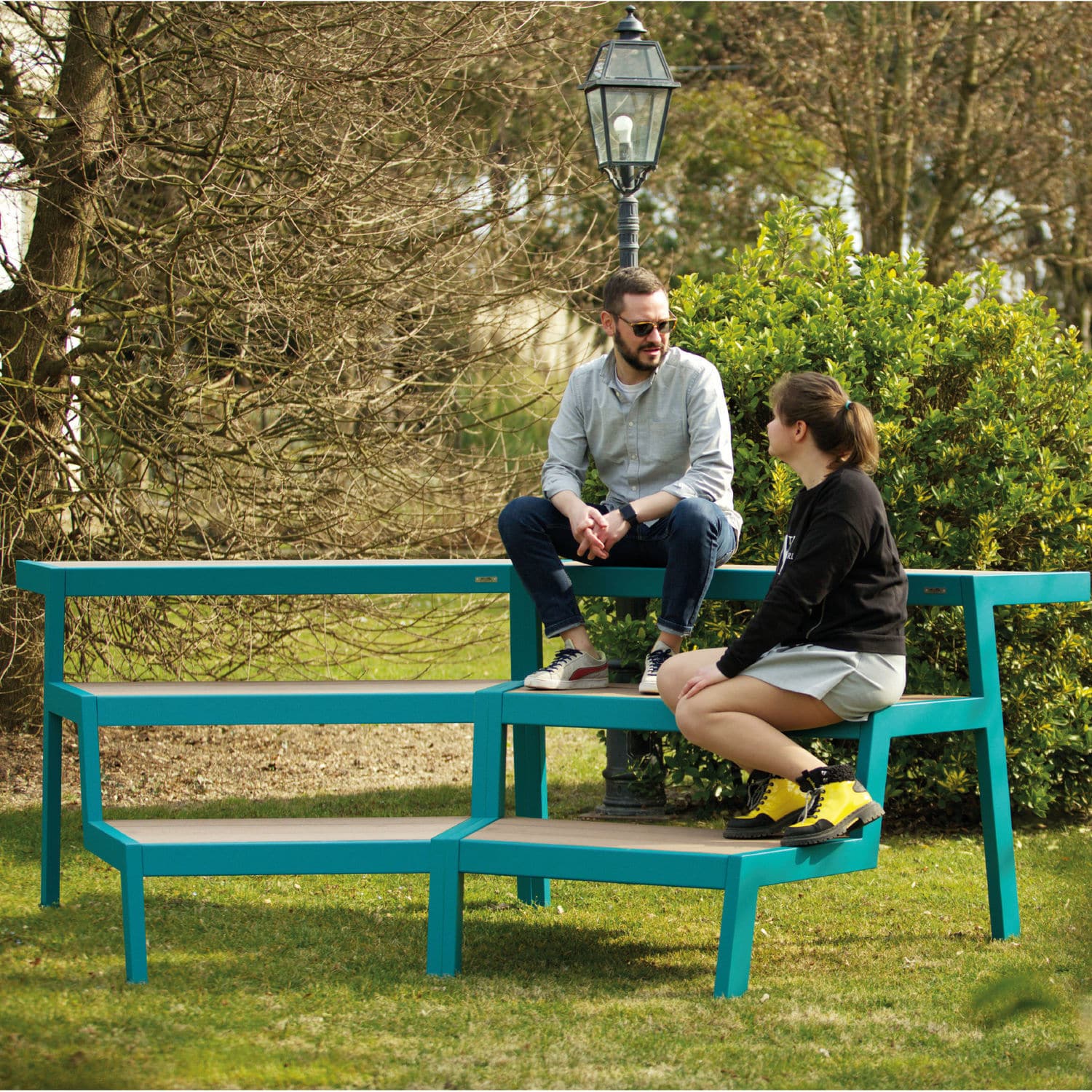 Contemporary public bench - ESPRIT K - CITY DESIGN - painted steel / in ...