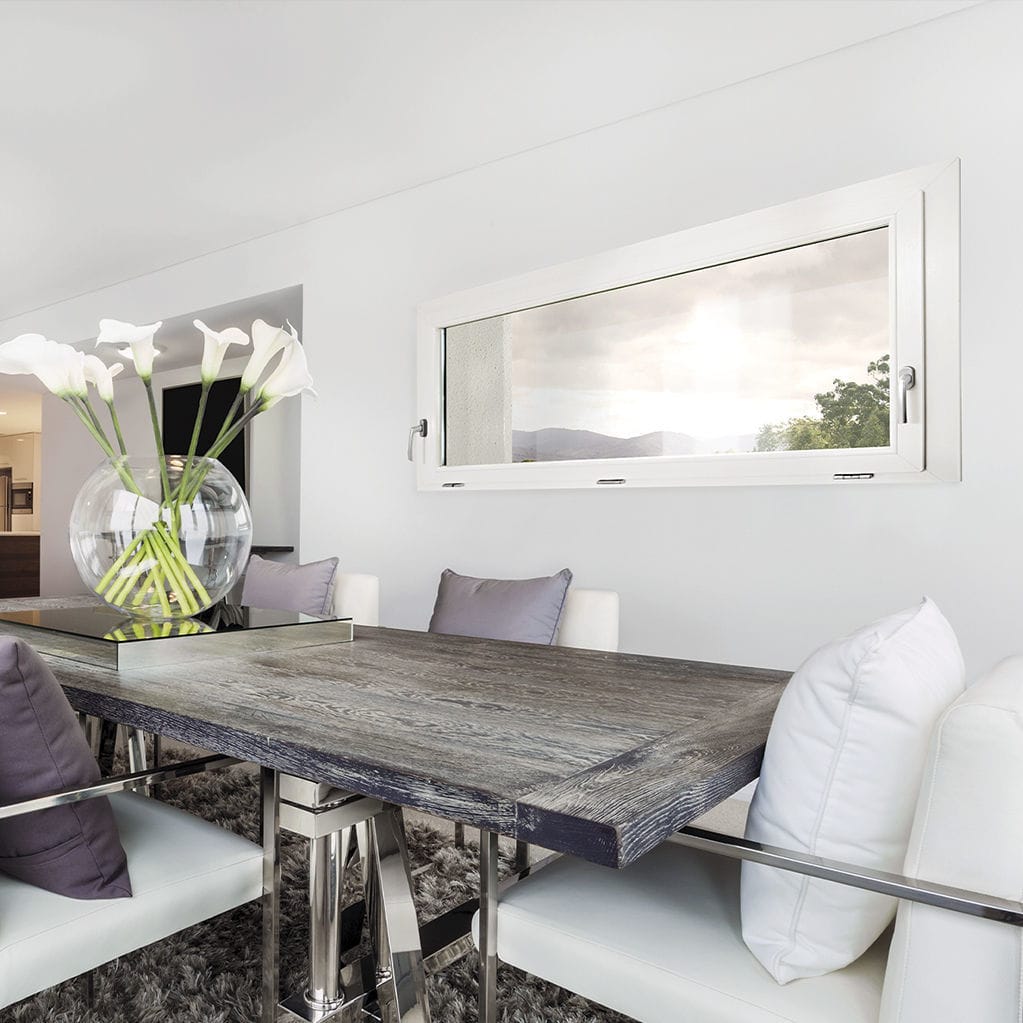 Aluminium window - BOTTOM HINGED - DIQUIGIOVANNI - PVC / tilting / 1 leaf