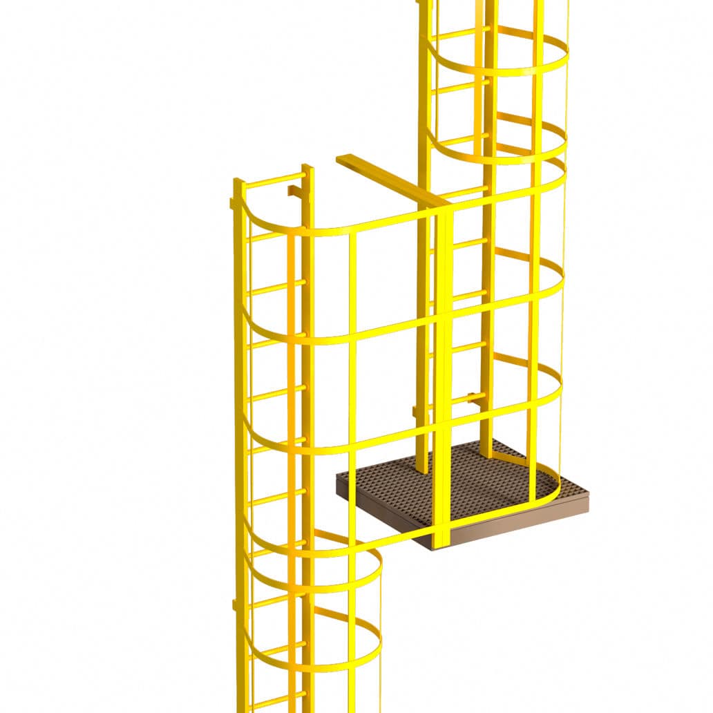 Ladder with safety cage - P-TREX S - FIBRE NET GROUP - metal