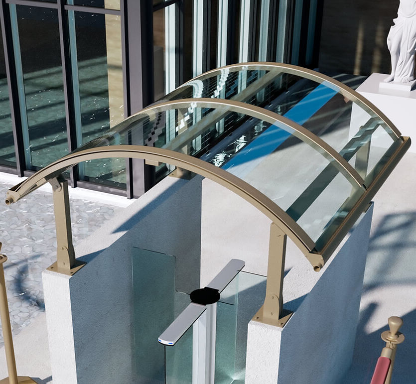 Entrance canopy - copricancello tunnel - MIONI - aluminum ...