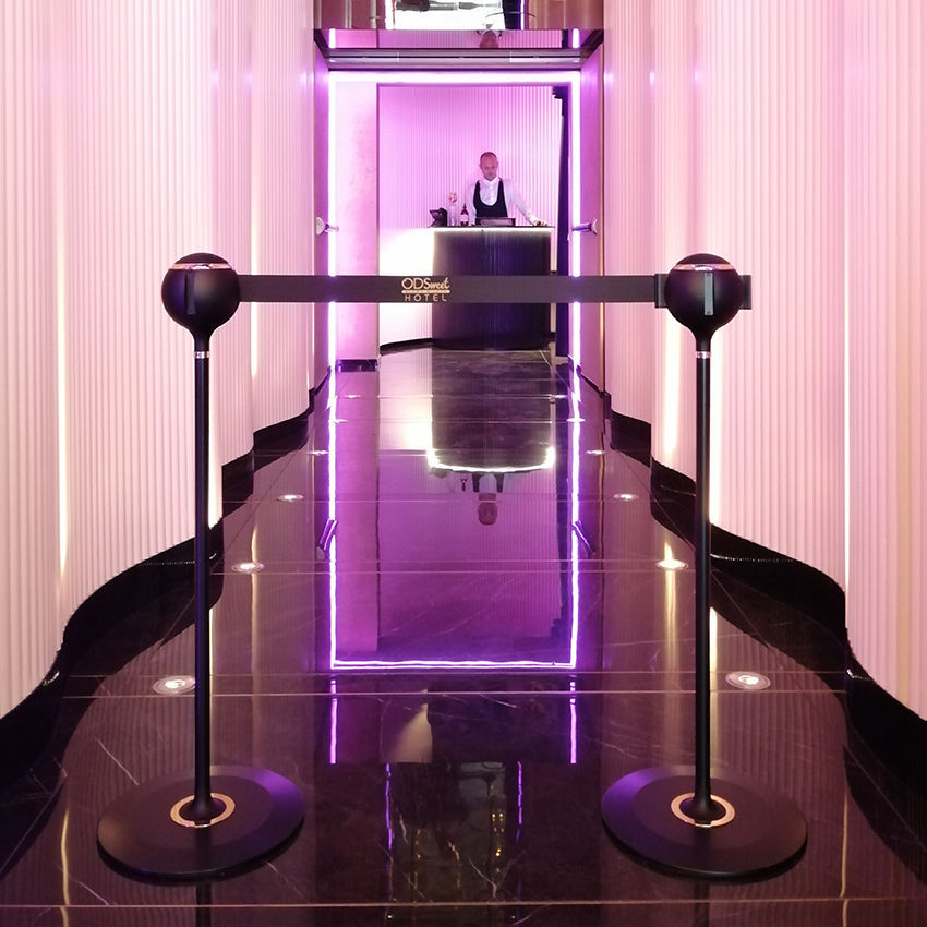 Guidance barrier with retractable strap - "SOFIA" TENDIFLEX® SPHERE - Flex