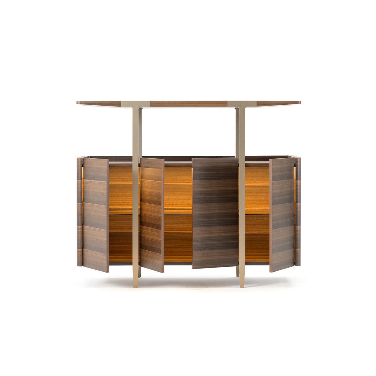 Contemporary sideboard - Domus - TURRI - wood veneer / MDF / glass