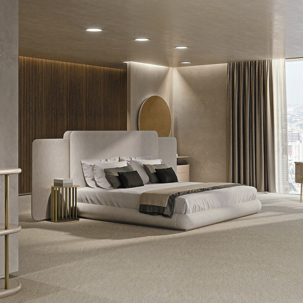 Double bed - Roma - TURRI - contemporary / upholstered / with ...