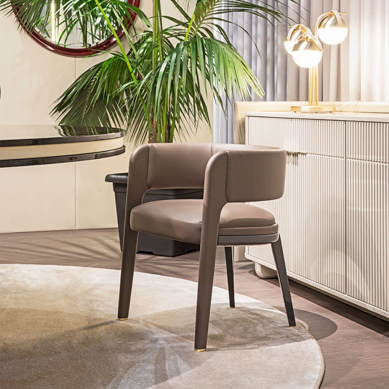 Contemporary chair - Eclipse - TURRI - indoor / fabric / leather