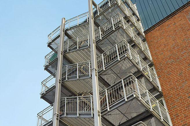 Half-turn fire escape staircase - a supprimer - MEISER - metal step ...