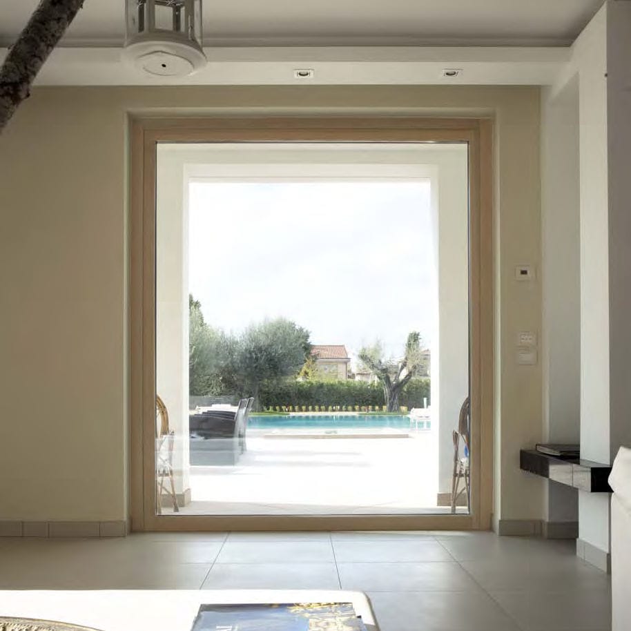 Wooden window - LINEAR LINE - CIPRIANI SERRAMENTI - aluminum / fixed ...