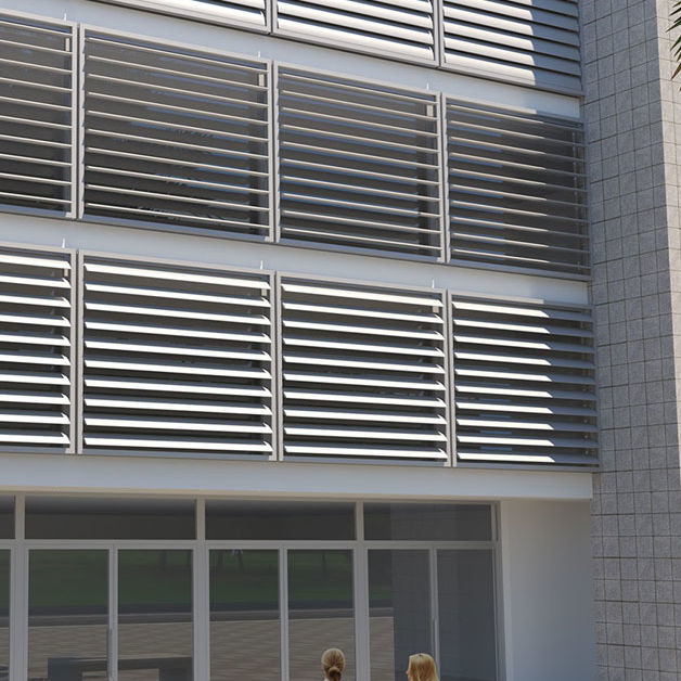Aluminum solar shading - MV LINE - for facade / vertical / horizontal