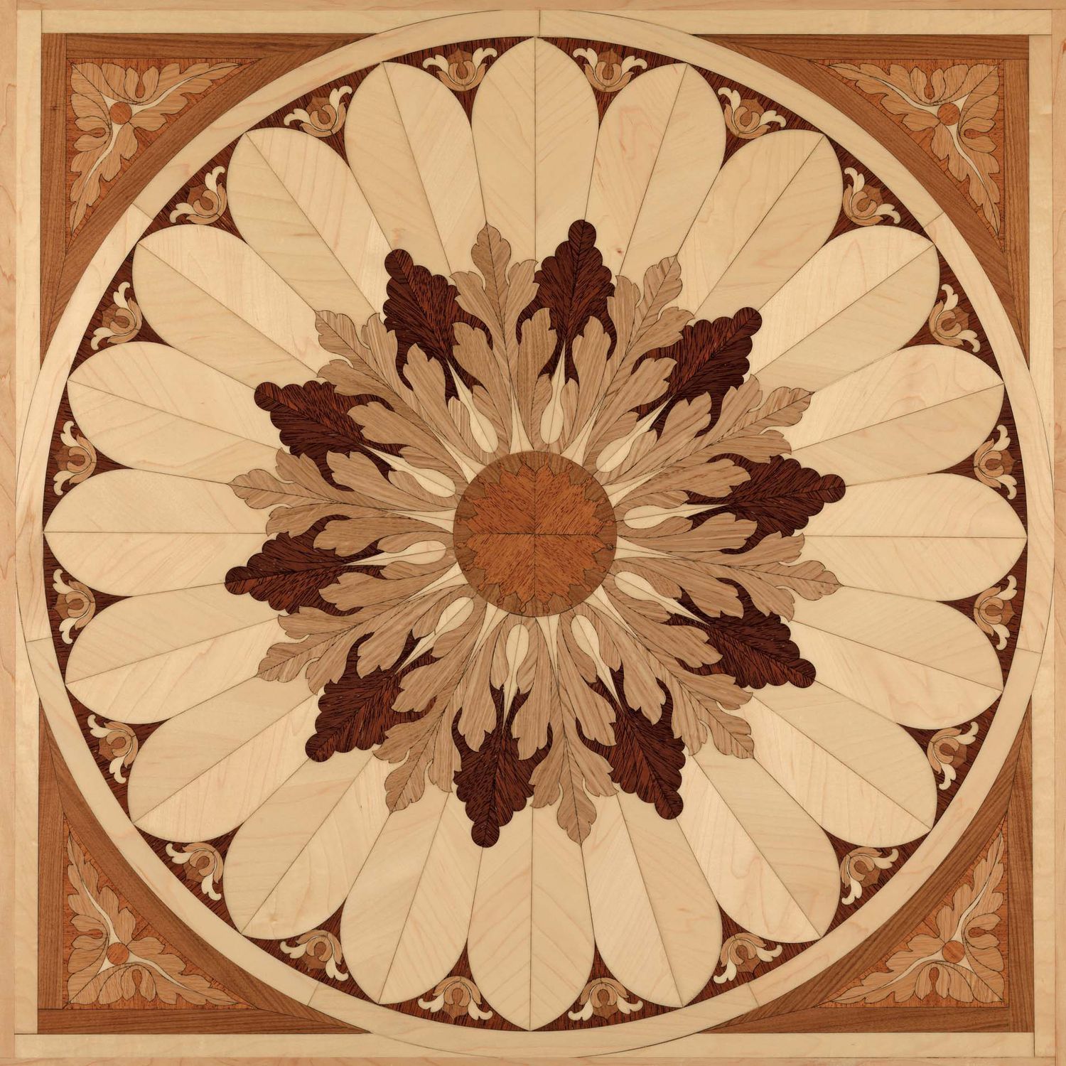 Solid wood floor medallion - Tivoli White - BERTI PAVIMENTI LEGNO