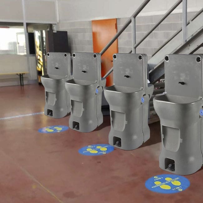 Hand basin with post - Aquastand - SEBACH - rectangular / high-density ...