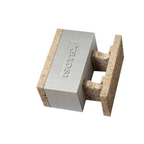 Wood fiber concrete formwork block - HDIII 44/23 - ISOTEX SRL - Neopor ...