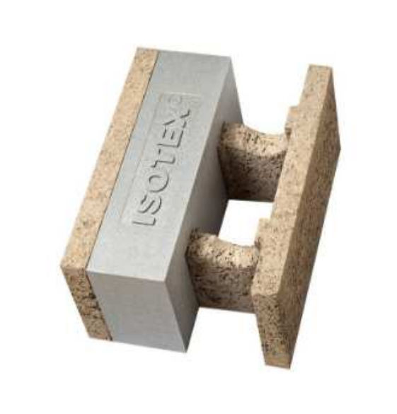 Wood fiber concrete formwork block - HDIII 38/17 - ISOTEX SRL - Neopor ...