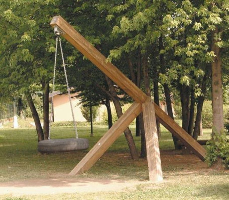 Steel swing - 011252 - LEGNOLANDIA - galvanised steel / wooden / playground
