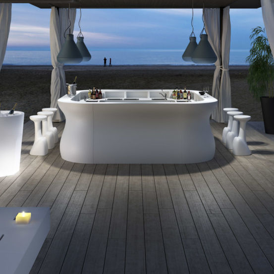 Bar counter - bartolomeo - PLUSt COLLECTION - polyethylene / upright ...