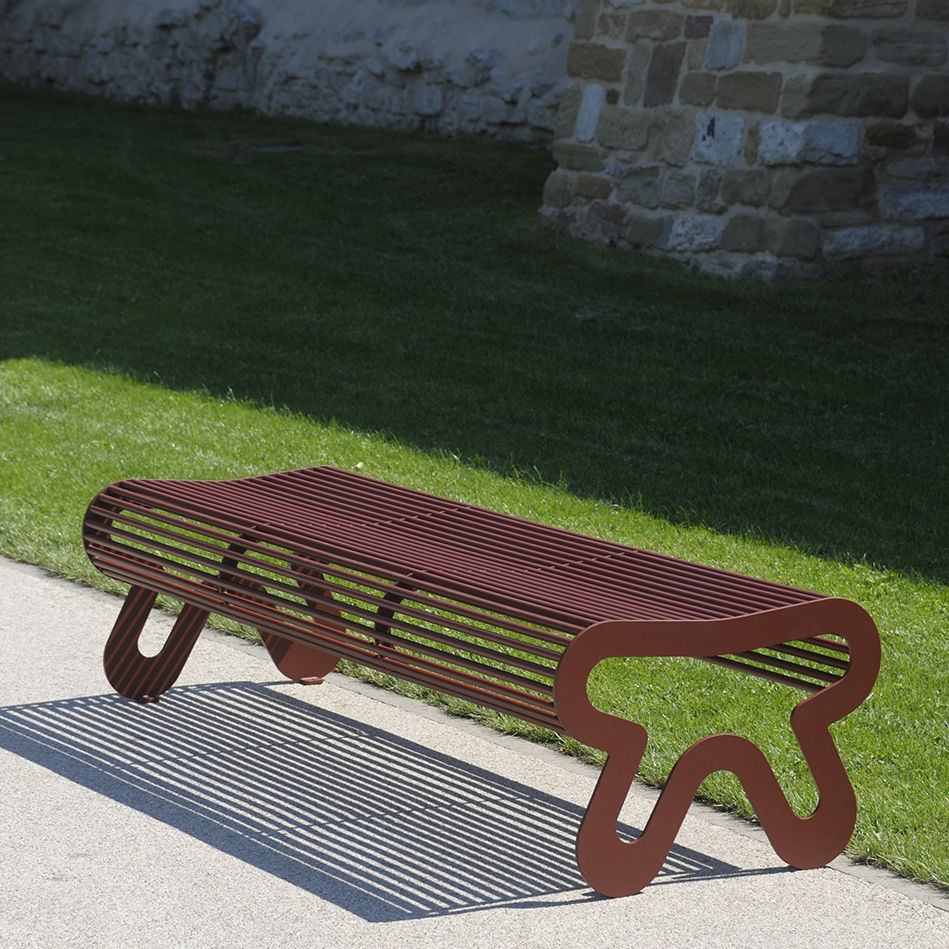 Contemporary public bench - SIARDO 10R - BENKERT BÄNKE - powder-coated ...