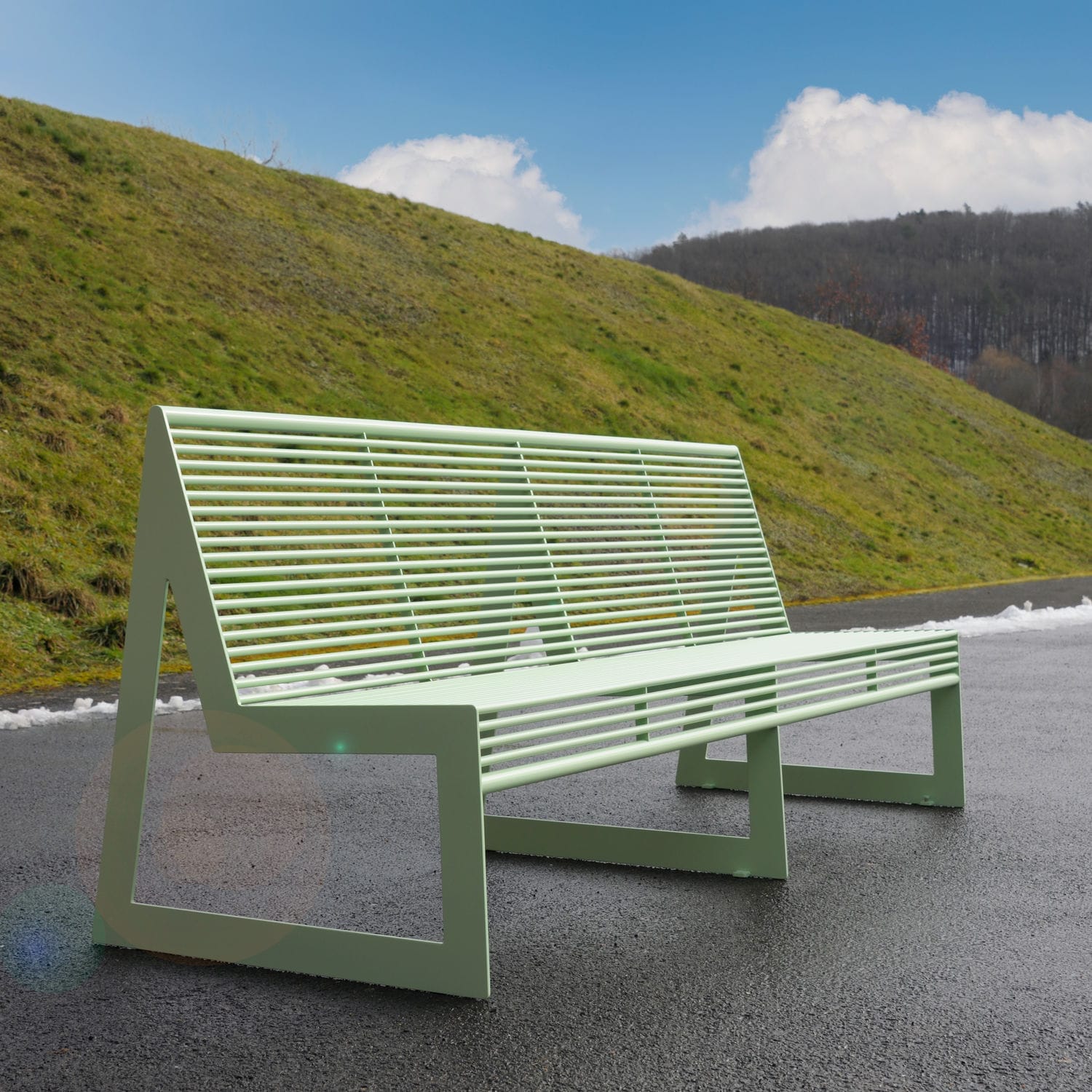 Contemporary public bench - SIARDO 30R - BENKERT BÄNKE - powder-coated ...