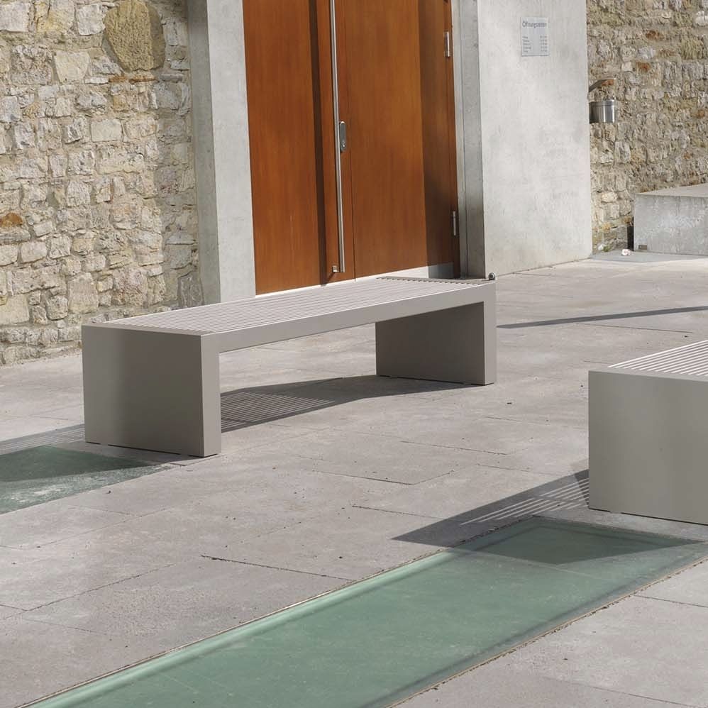 Stainless steel public bench - SICORUM M700 - BENKERT BÄNKE - without ...