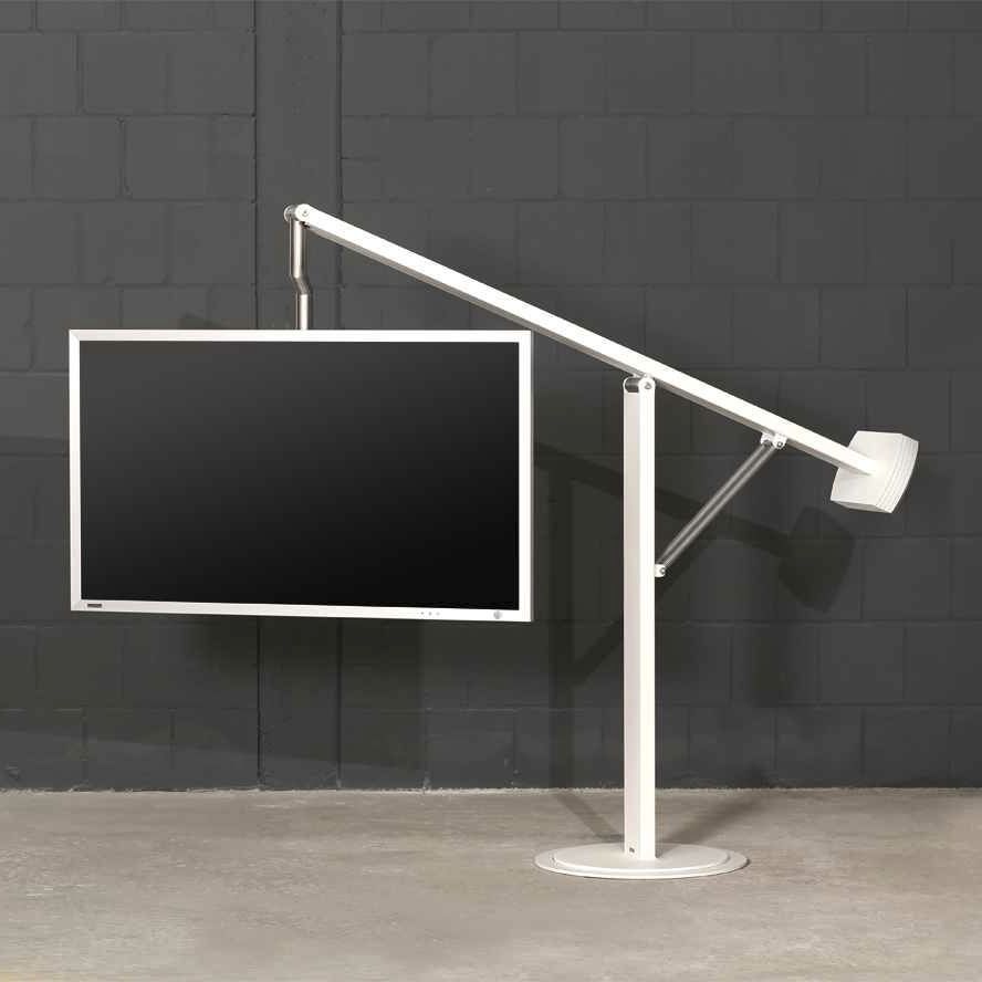 Contemporary TV stand - BALANCE - wissmann raumobjekte - swivel / steel ...