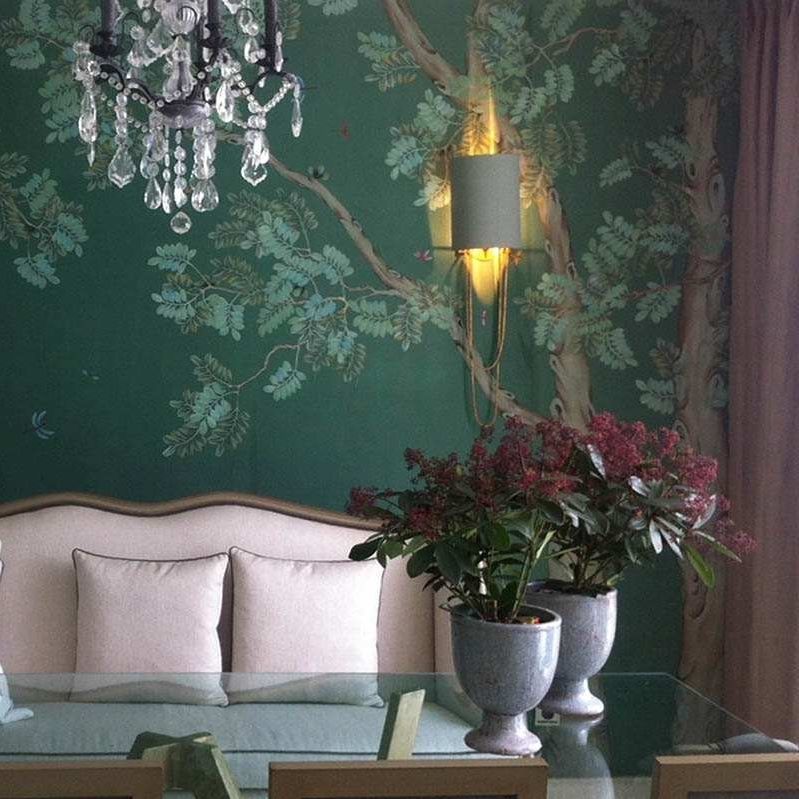Oriental wallpaper - PAGODA TREE - Misha wallcoverings - silk / nature ...