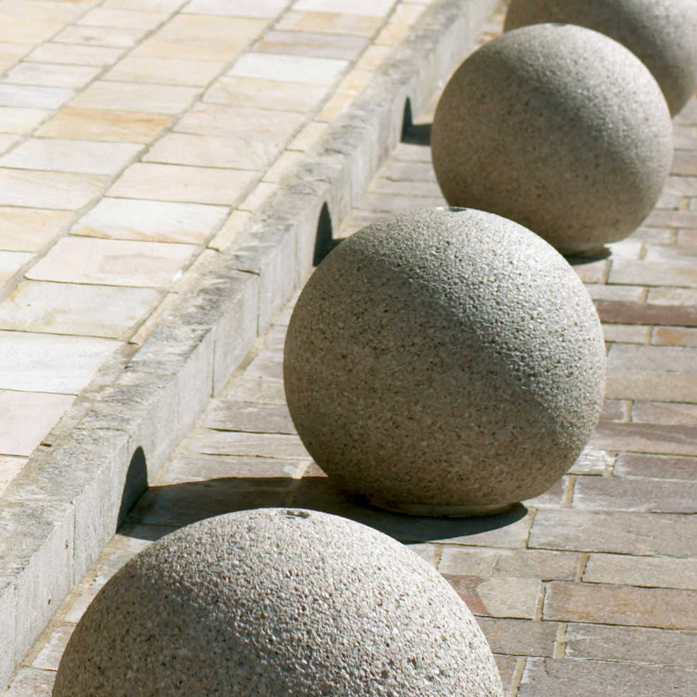 Security bollard - ZAFFIRO - METALCO - engineered stone / outdoor / for ...