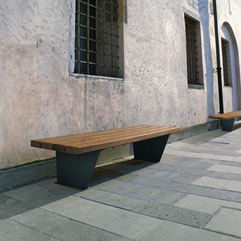 Contemporary public bench - CAMPUS - METALCO - COR-TEN® steel / painted ...