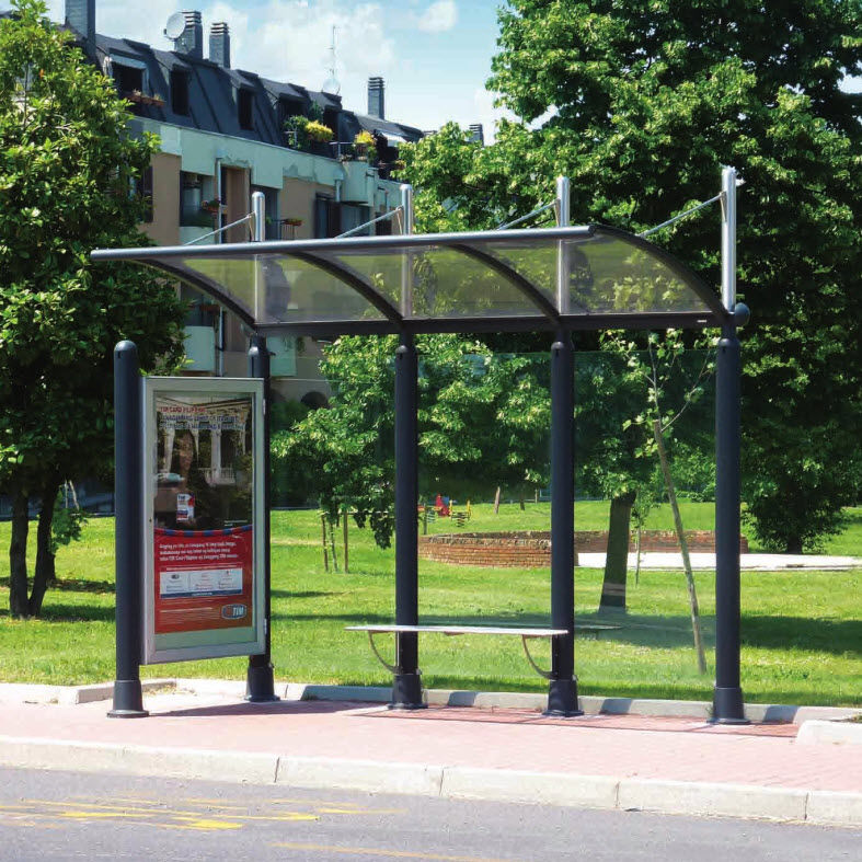Stainless steel bus shelter - ARTS - METALCO - methacrylate / extruded ...