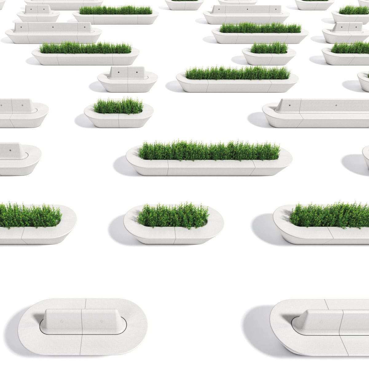 Public bench with integrated planter - DELTA - METALCO - contemporary ...