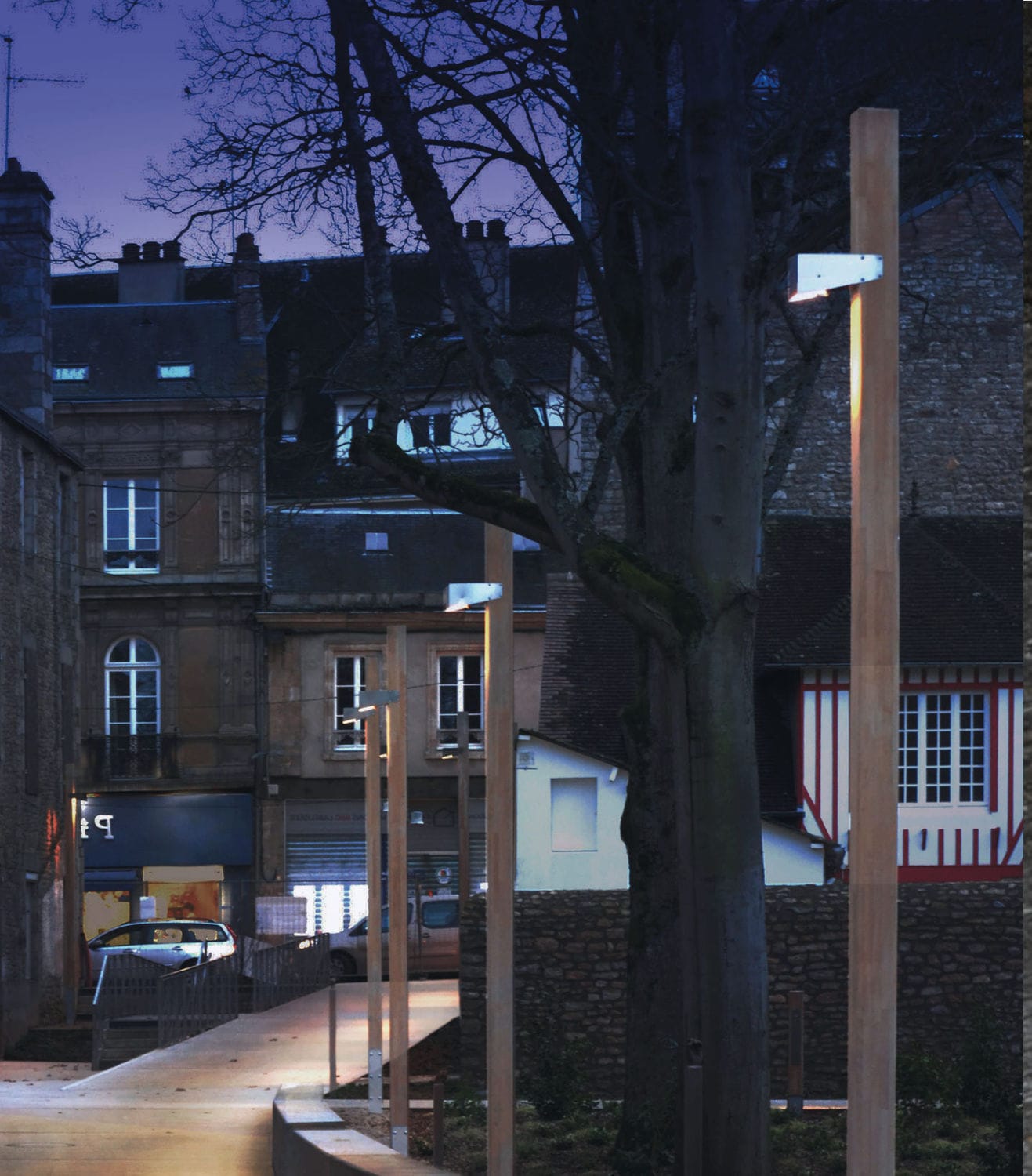 Lighting pole - DARCY - LumTeam - wooden / aluminum