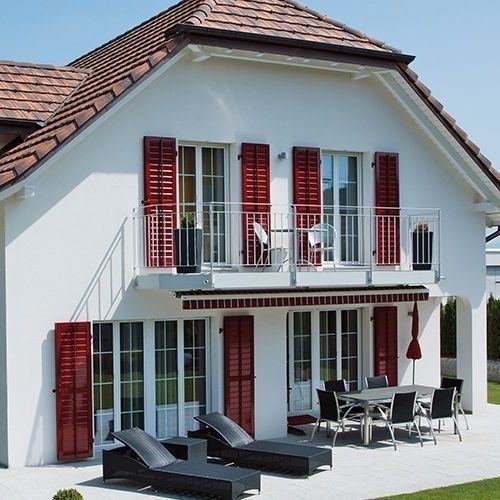 Swing shutter - GRIESSER - louvre / aluminum / matte