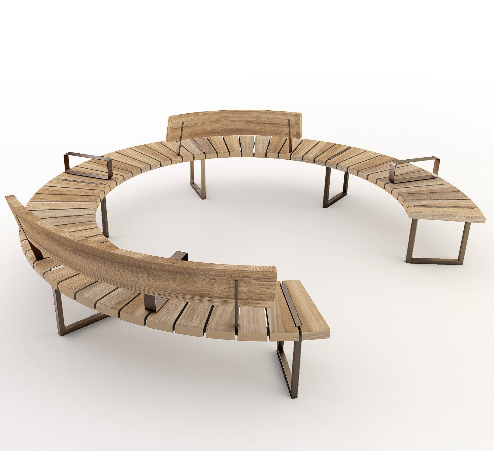 Public bench - VARIATIONS - LAB23 - contemporary / exotic wood / steel