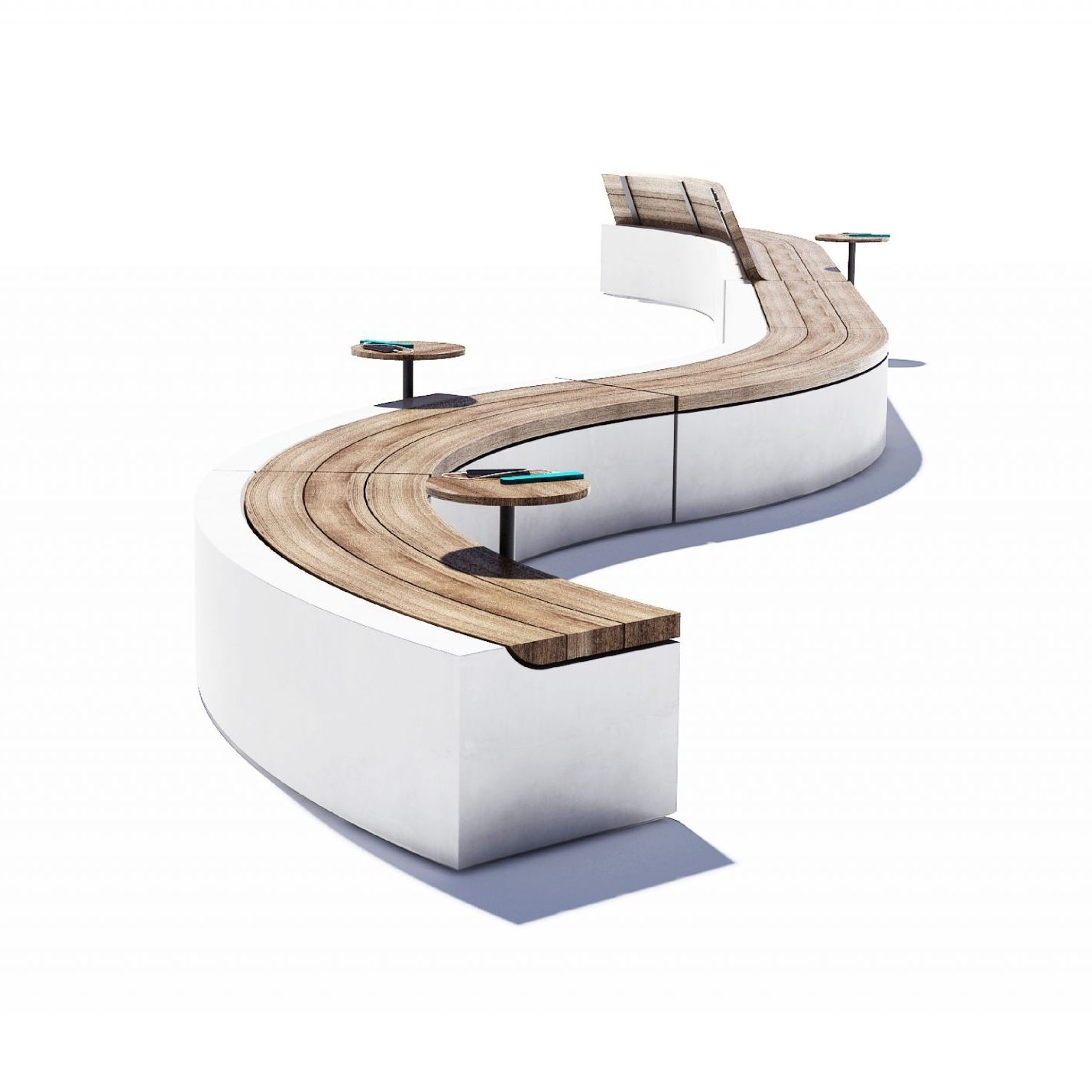 Contemporary public bench - MIX BENCH - MIX CURVO - LAB23 - exotic wood ...
