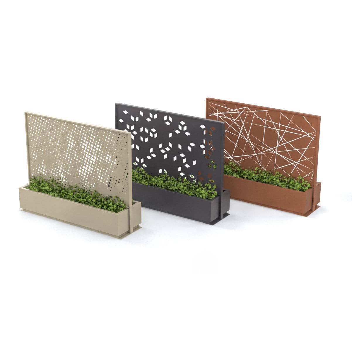 Steel flower box - Lyric - LAB23 - rectangular / contemporary / home