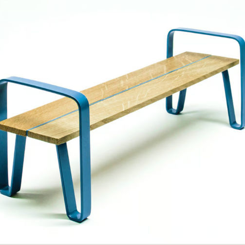 Contemporary public bench - COURT - LAB23 - wooden / galvanised steel ...