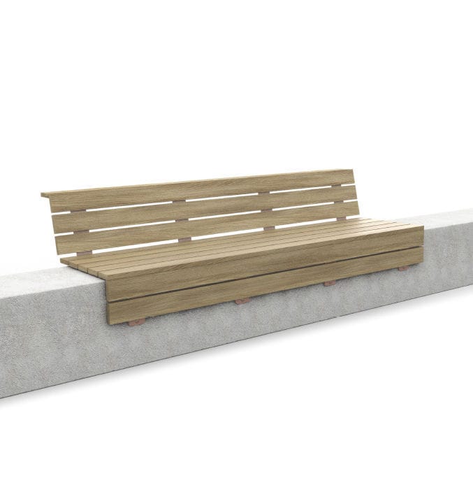 Contemporary public bench - WALL - LAB23 - wooden / steel / in WPC